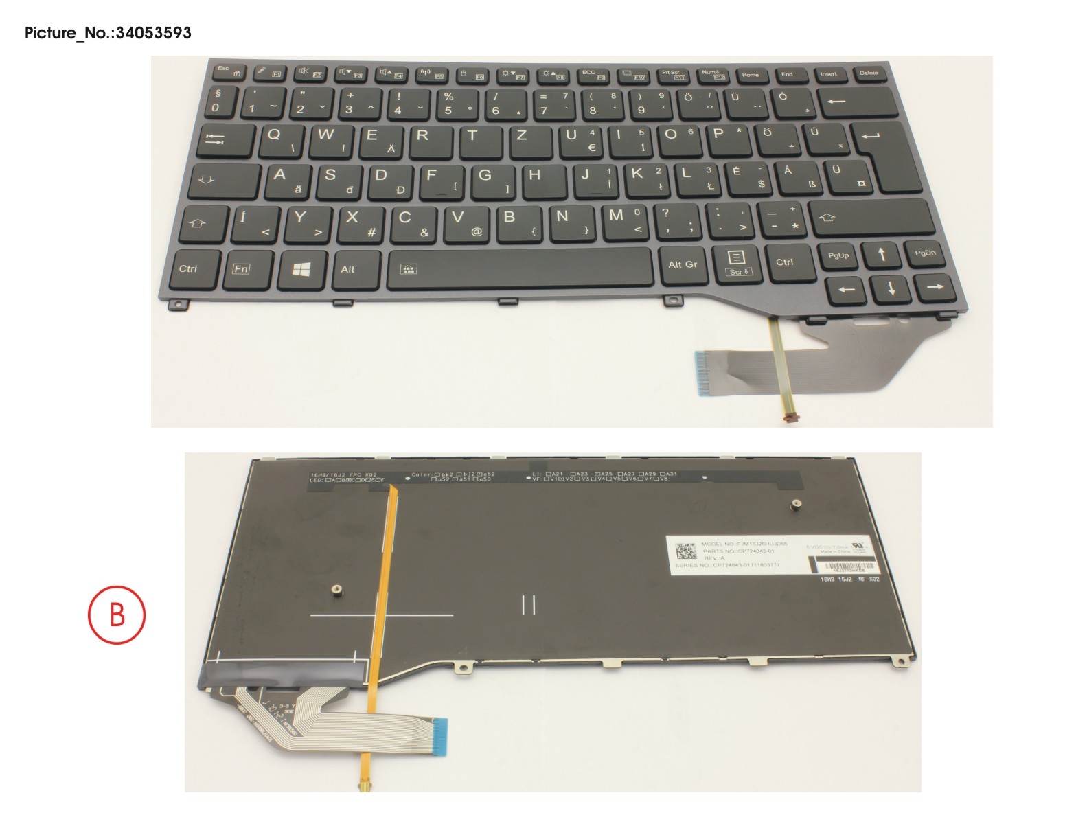 KEYBOARD BLACK W/ BL HUNGARY