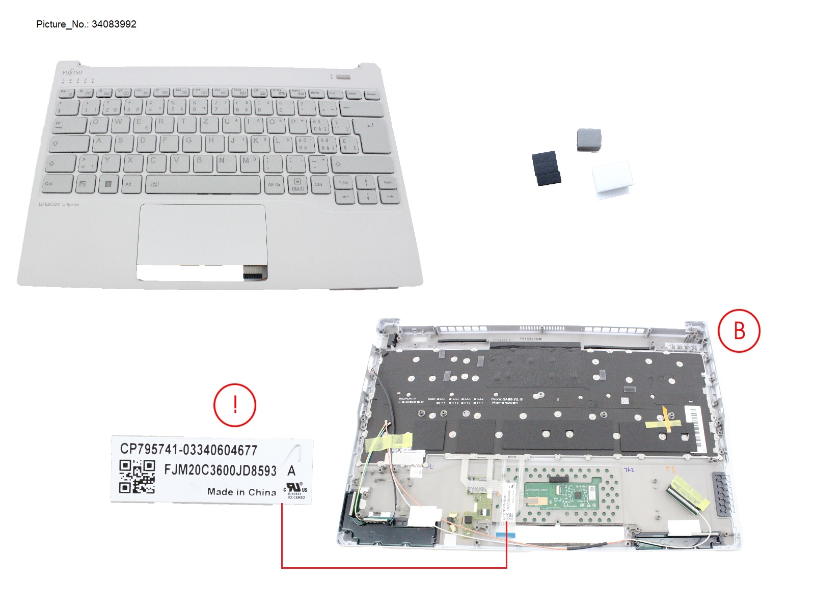 UPPER ASSY INCL. KB SWISS WHITE NORMAL